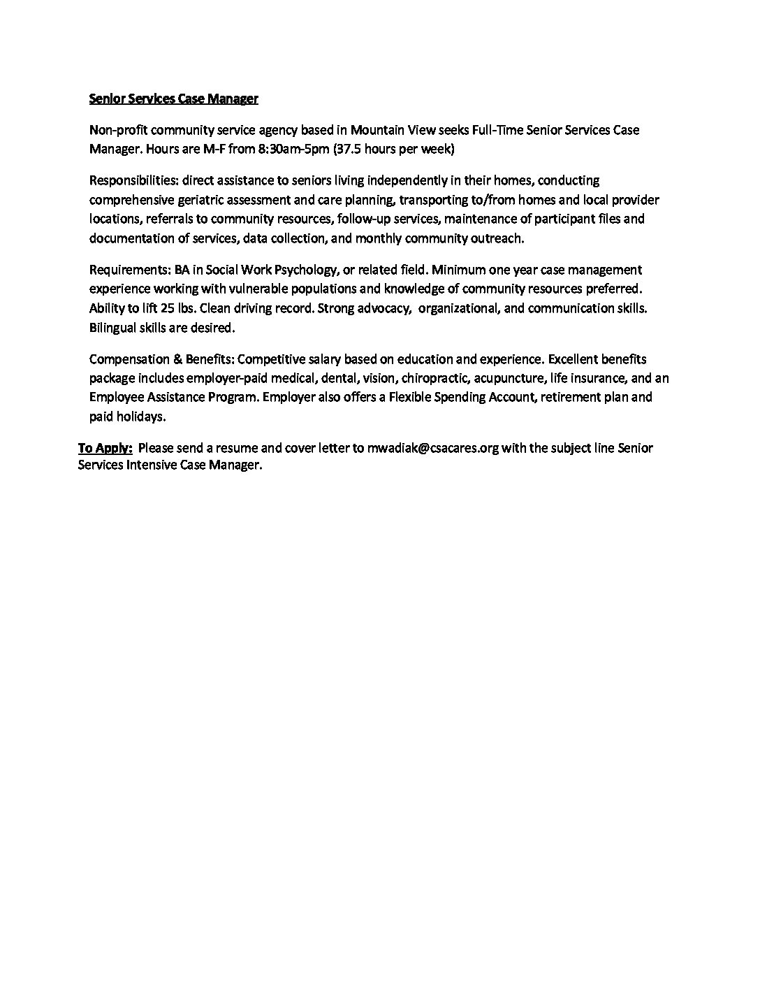 Senior+Services+Case+Manager | Community Services Agency of Los Altos ...